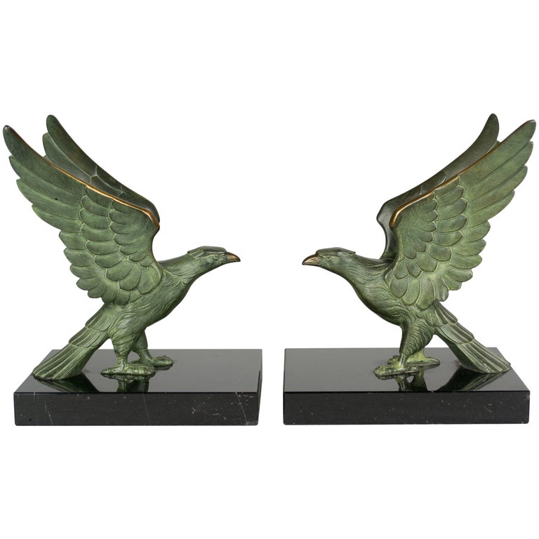 Art Deco Bronze Falcon Bookends at 1stDibs | art deco falcon