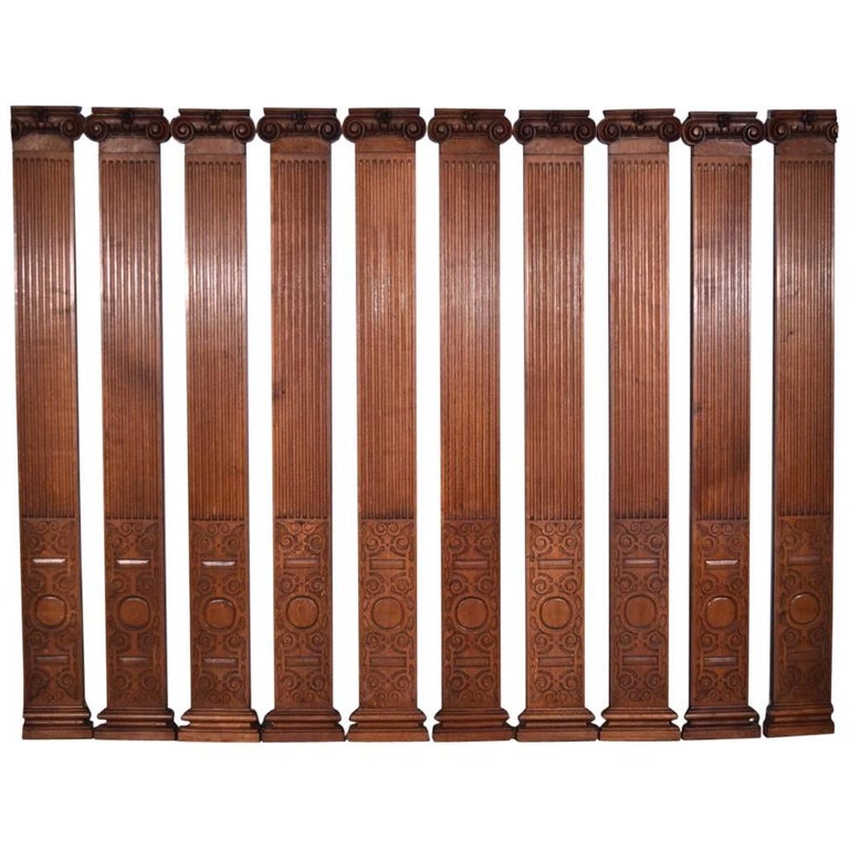 Antique Greek Ionic Columns or Pillars in Oakwood For Sale at 1stDibs