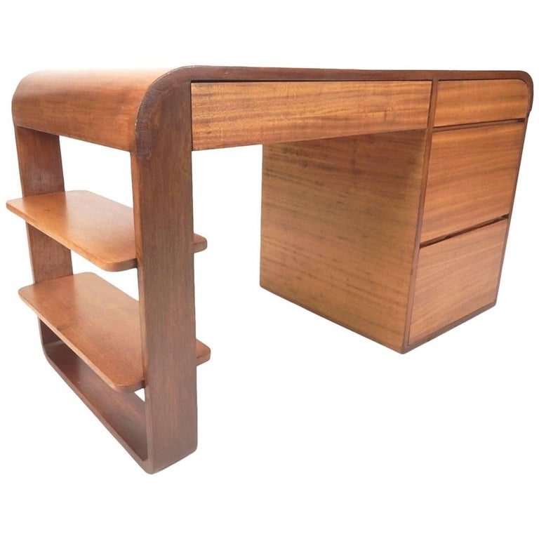 1930s Streamline Art Deco Moderne Desk in Style of Paul Frankl at ...