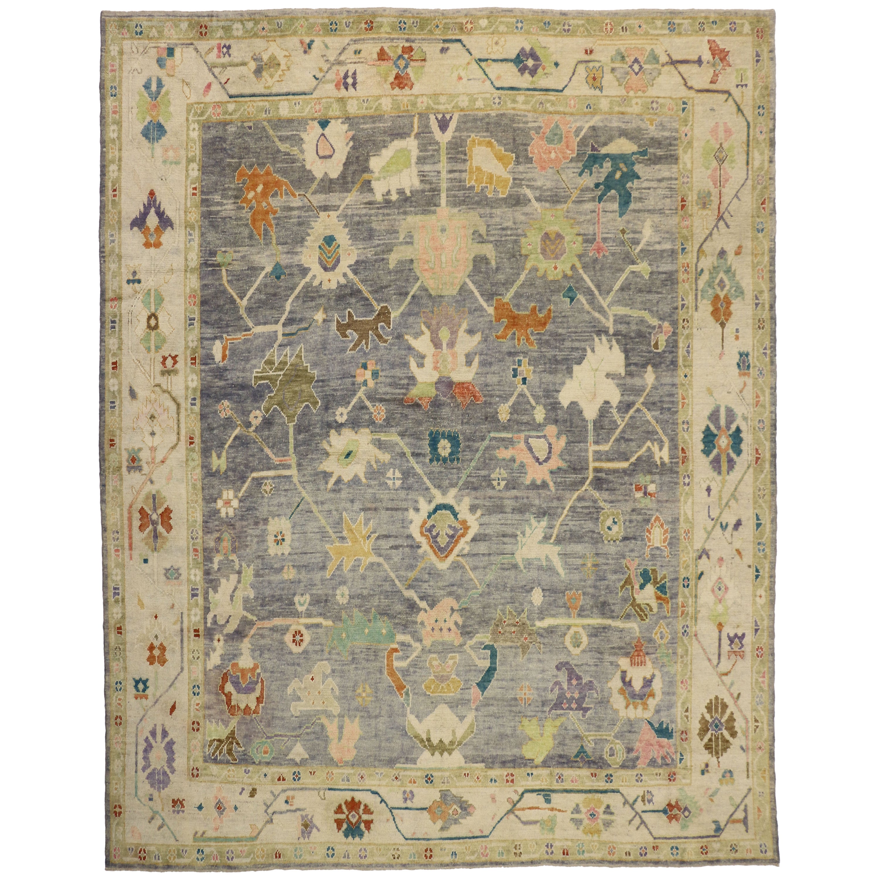 Contemporary Turkish Oushak Area Rug with Modern Style in Classic ...