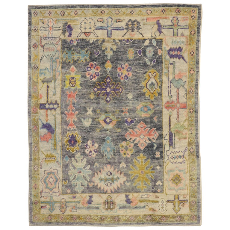 Contemporary Turkish Oushak Rug with Pastel Colors and Tribal Boho Chic ...