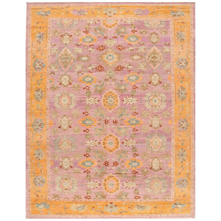 21st Century Pink/Gold Persian Carpet For Sale at 1stDibs