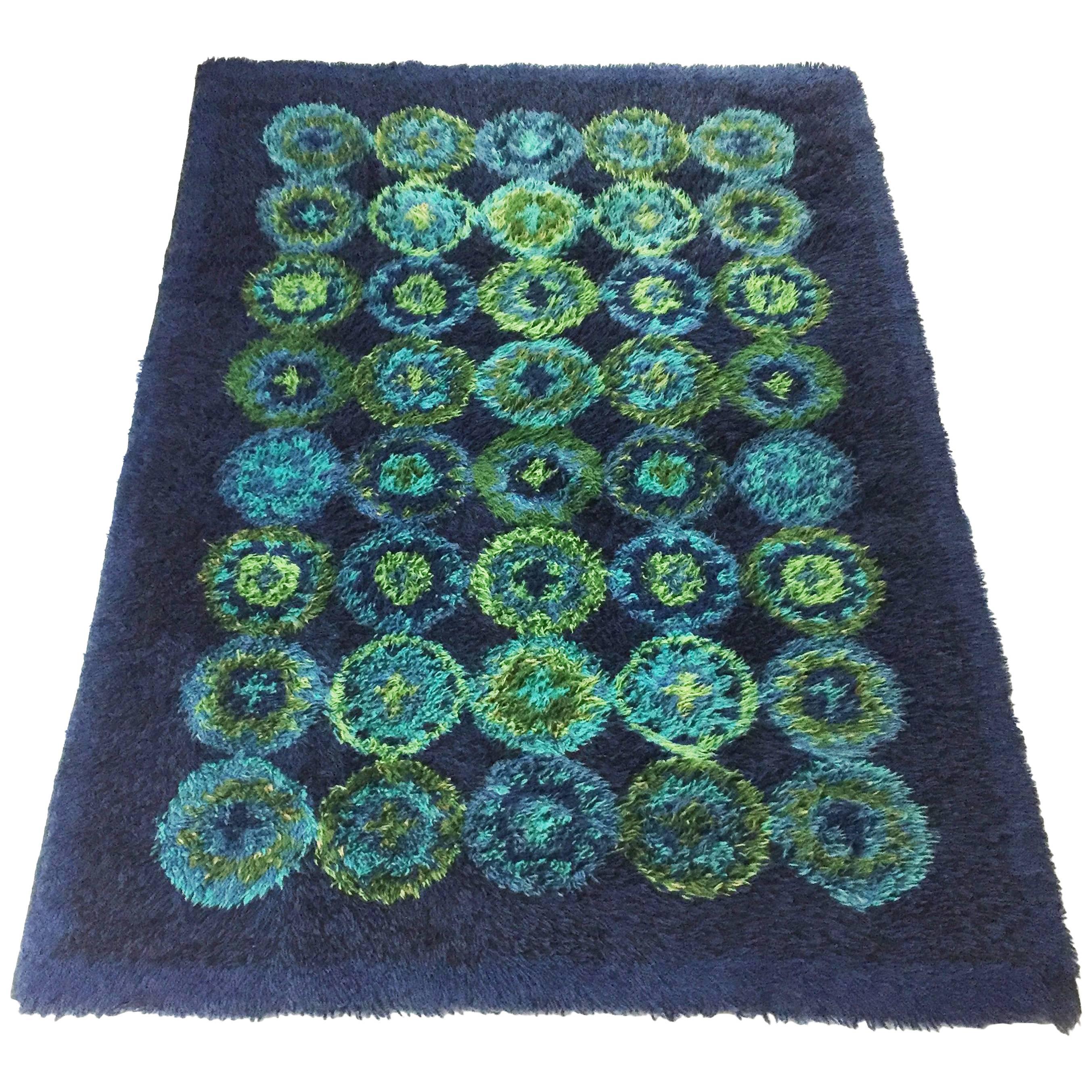 Original Scandinavian High Pile Pop Art Rya Rug Carpet, Denmark, 1960s ...