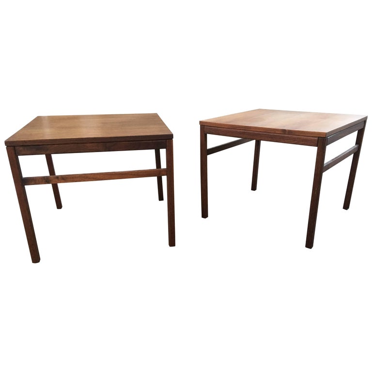 Two Jens Risom Walnut Side or End Tables at 1stDibs