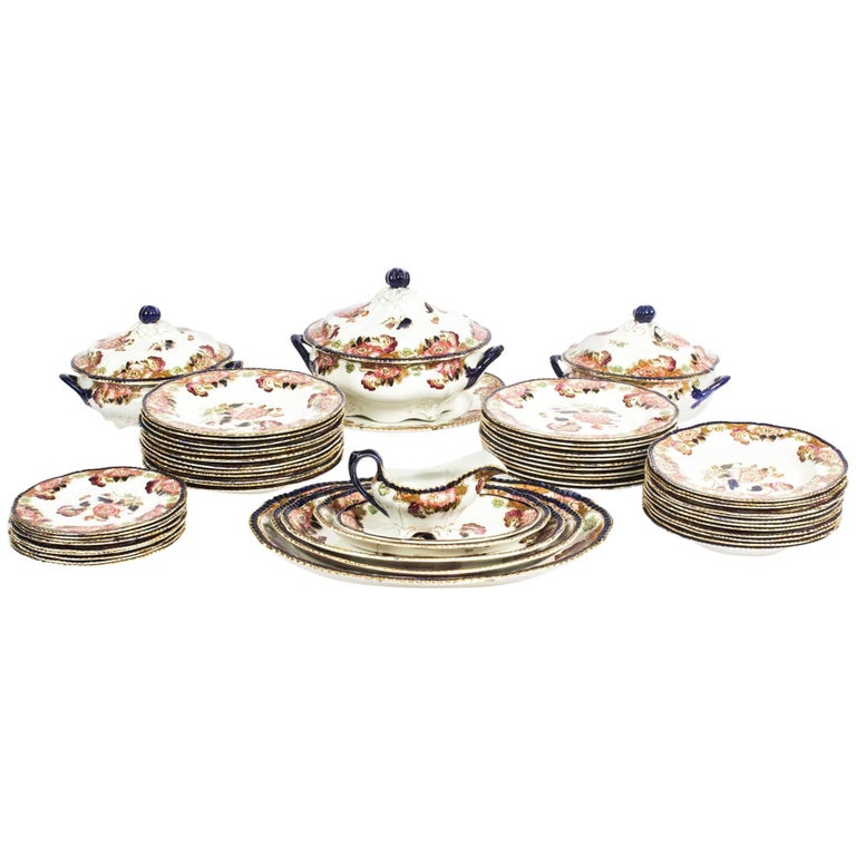 Cambridge Pattern 57 Piece Part Dinner Service by Wood and Son, 19th ...