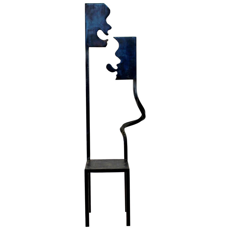 Contemporary Modern Metal Chair Art Sculpture Signed and Dated by Gary ...