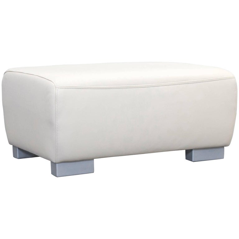 Musterring Designer Footstool Leather Beige One Seat Couch at 1stDibs