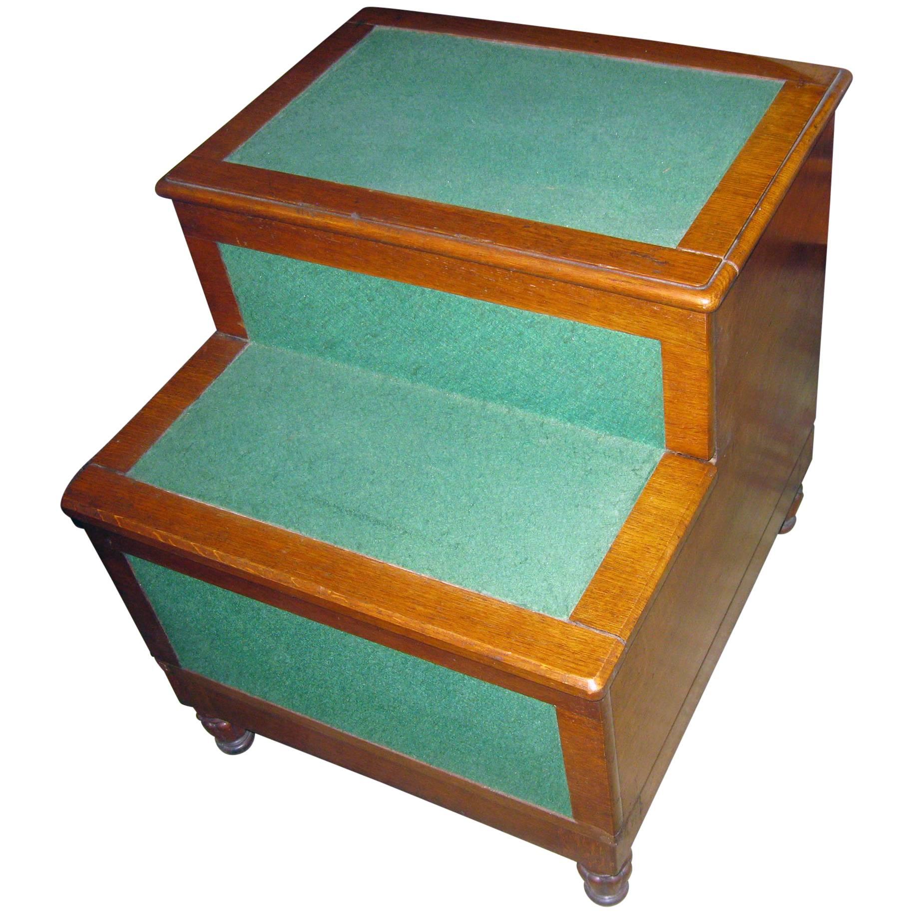 English Folding Library Steps at 1stDibs