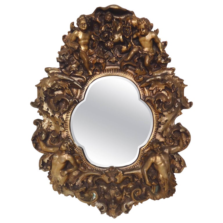 Large Baroque Style Mirror For Sale at 1stDibs