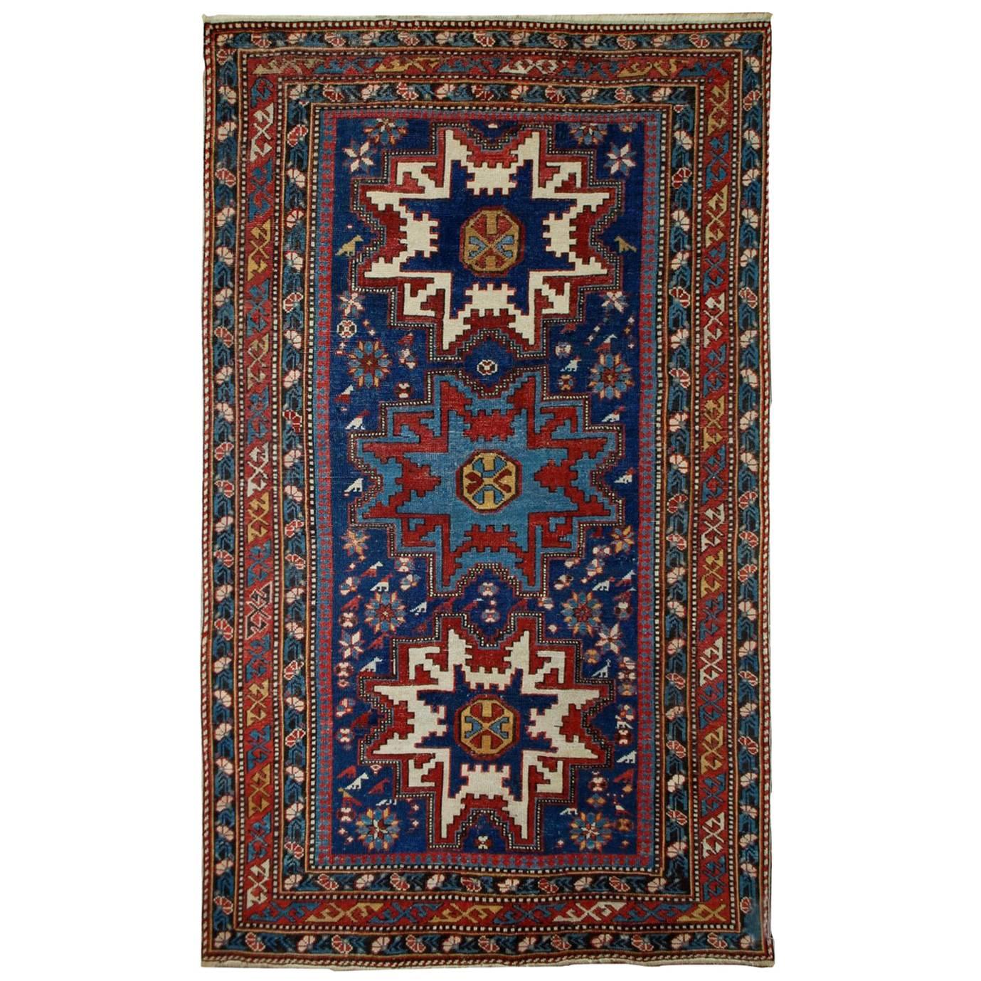 Handmade Antique Caucasian Lezgi Rug, 1880s at 1stDibs | mat lezgi