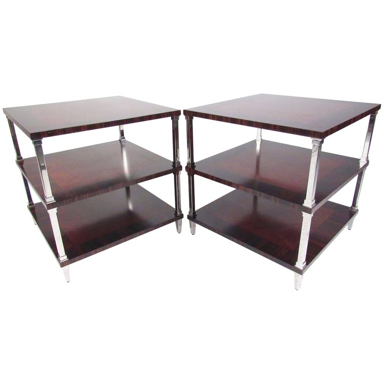 Pair of Regency Style Two-Tier End Tables For Sale at 1stDibs