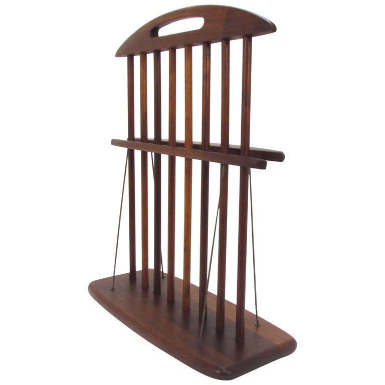 Arthur Umanoff Studio Craft Walnut Magazine Rack at 1stDibs