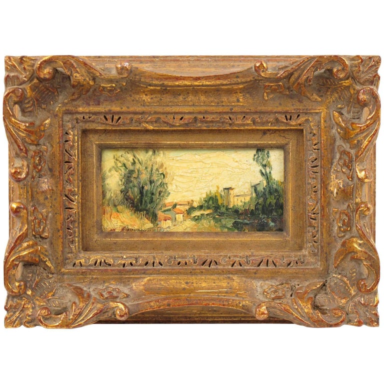 20th Century French Alexandre Mediterranean Landscape Miniature ...