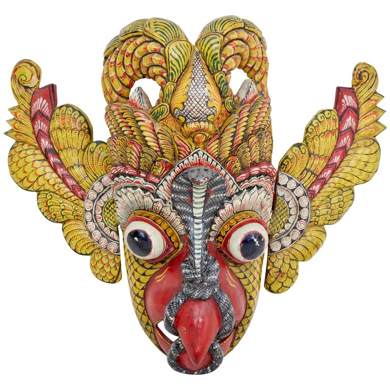 Late 19th Century Sri Lankan Gurula Raksha Mask at 1stDibs