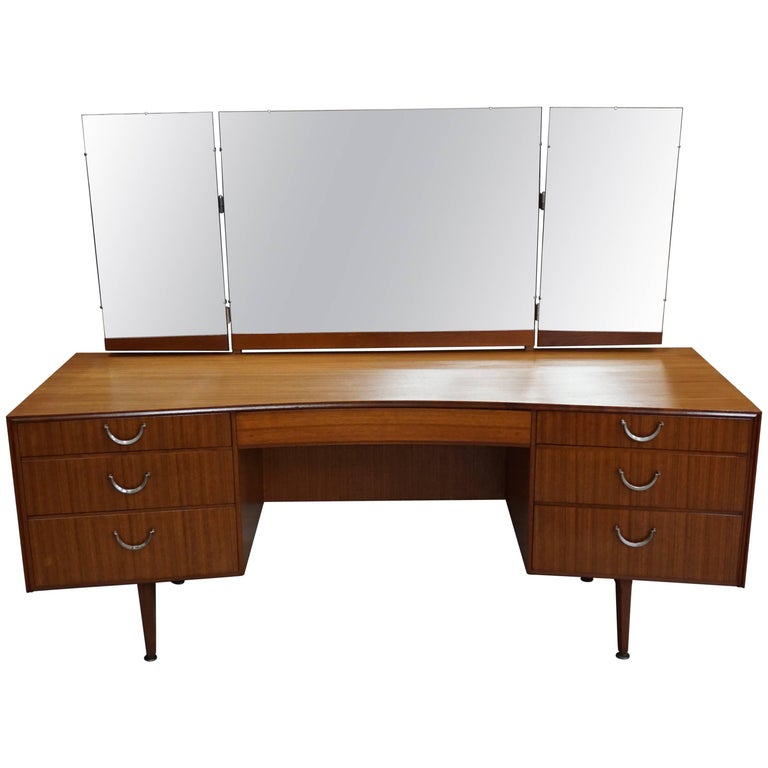 Wooden Teak and Curved Dressing Table at 1stDibs