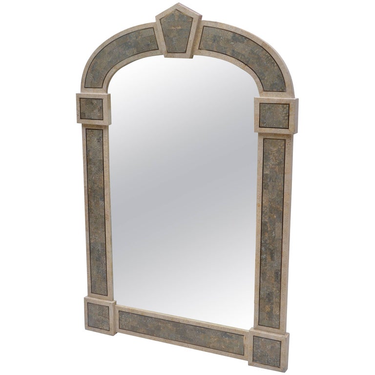 Tessellated Stone over Wood Gothic Shaped Wall Mirror at 1stDibs