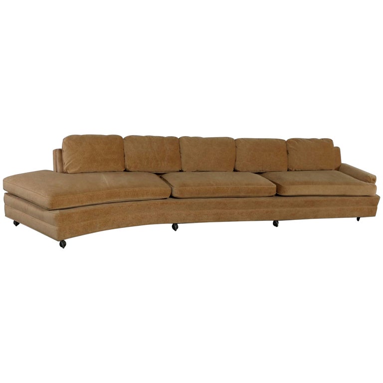 Extra Long Curved Single Arm Sofa Style of Harvey Probber at 1stDibs