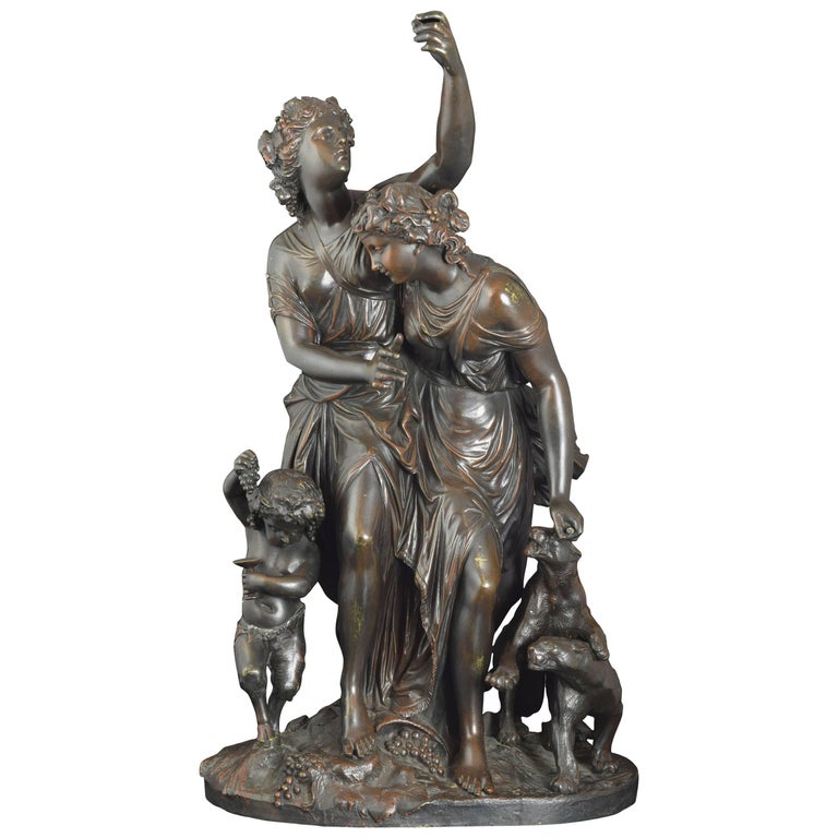 A pair of naughty Vienna bronzes of a nymph and a satyr. at 1stdibs