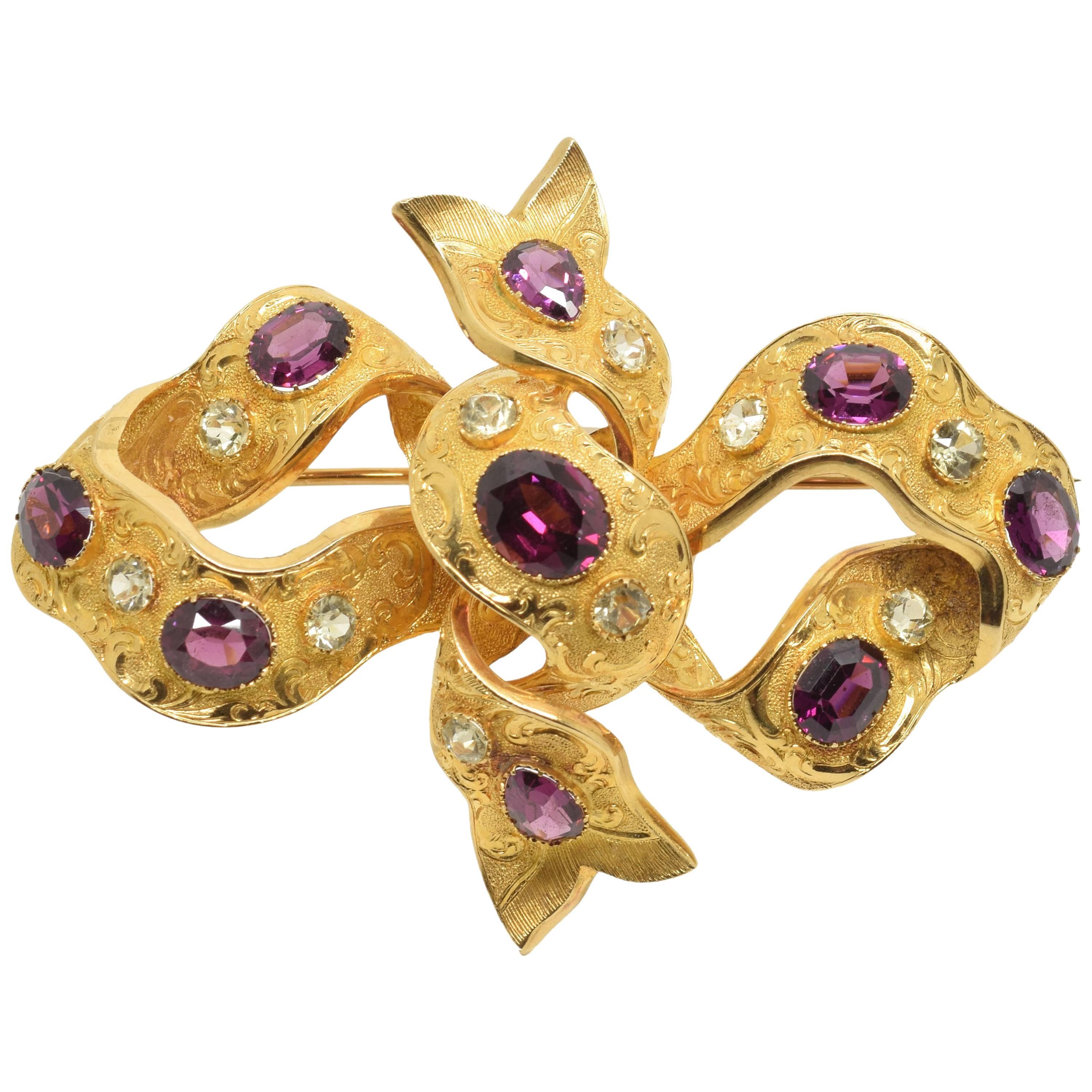 Vogue Articulated Gold Plate Butterfly Brooch Enameled and Diamante For ...