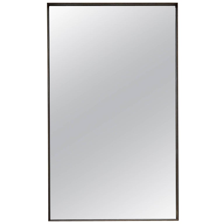 Salvatori Rectangular Quadro Mirror with Deep Frame in Burnished Brass ...