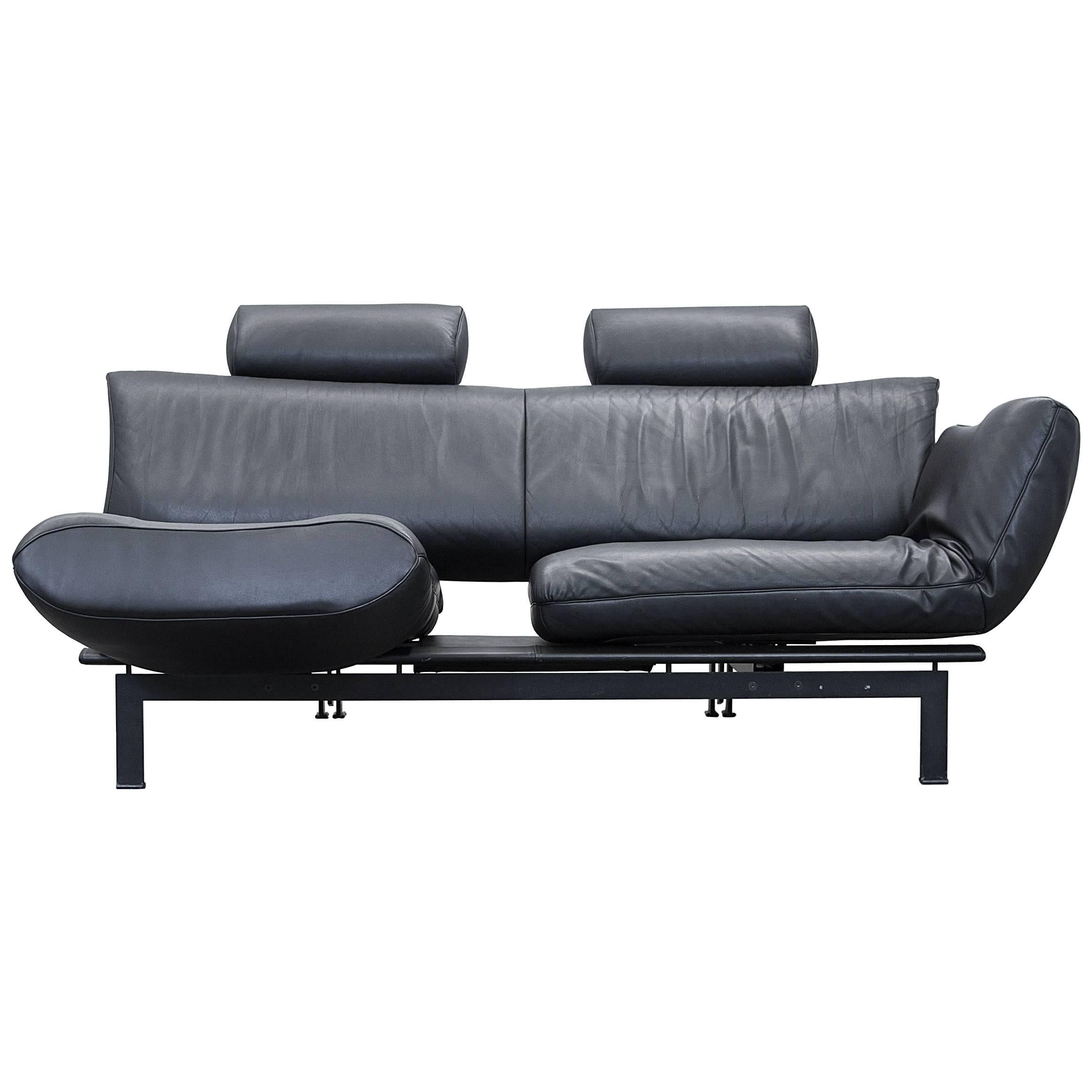De Sede DS 140 Reto Frigg Designer Sofa Leather Black Two-Seat Function ...