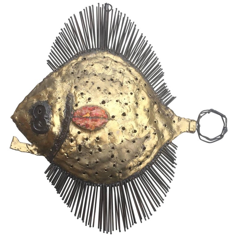Brutalist Hanging Fish Sculpture by Studio Emaus at 1stDibs