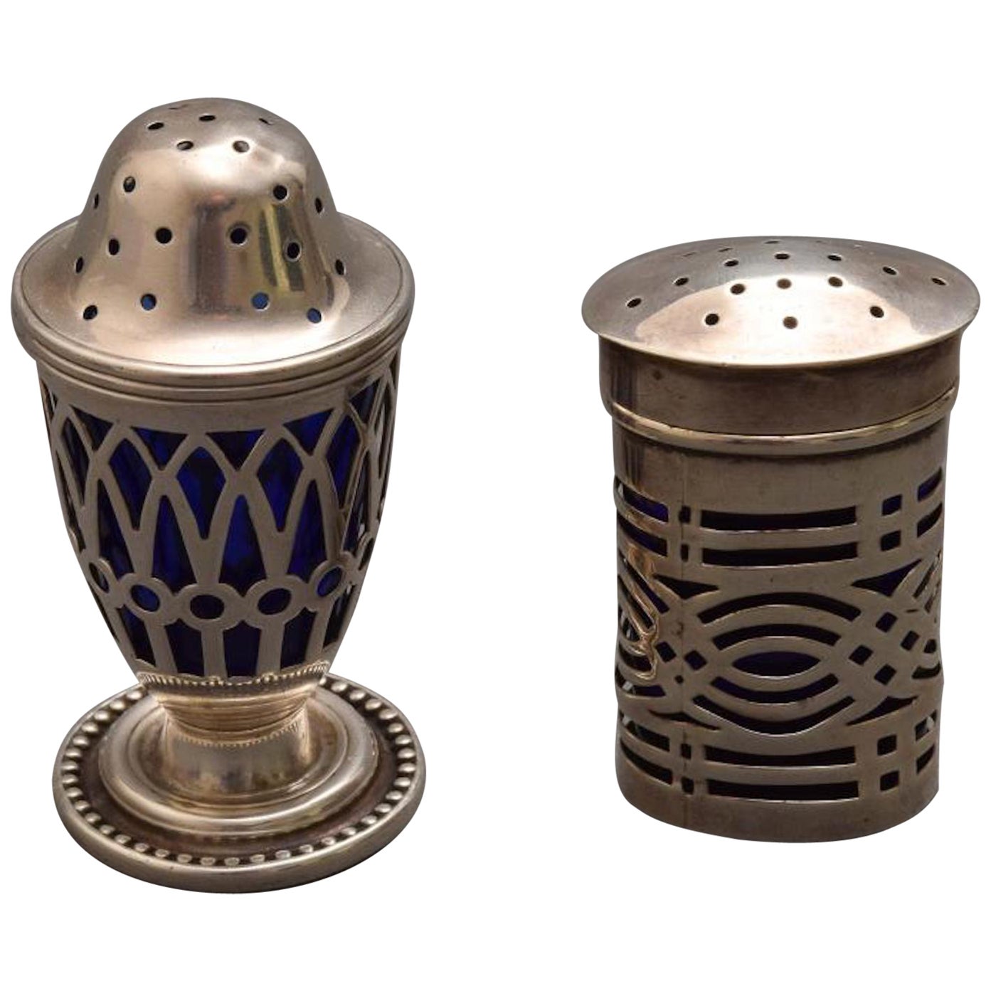 Sterling Porcelain Salt Shakers at 1stDibs