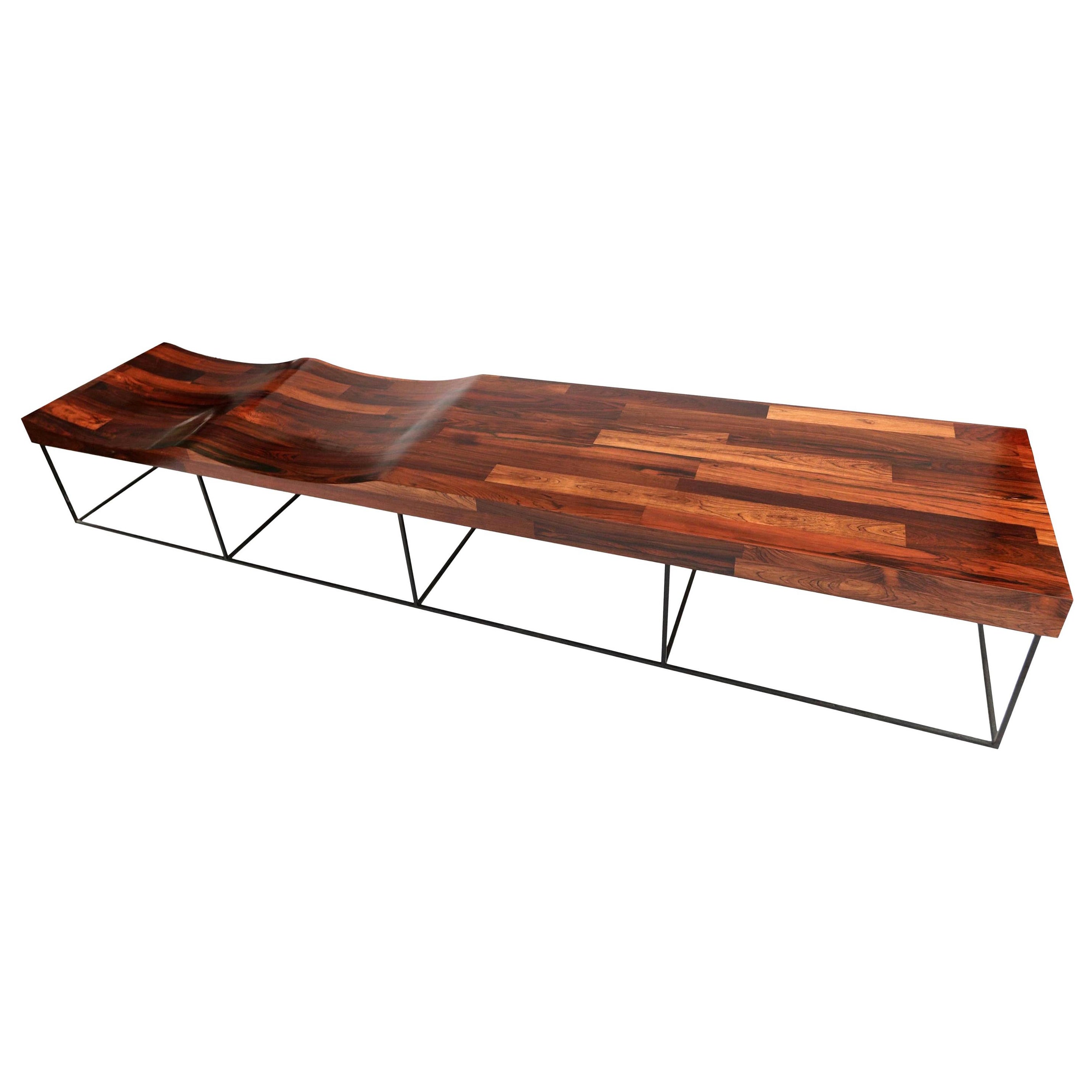 Jorge Zalszupin 1960s Brazilian Parquet Jacaranda Wood 102 Bench For ...