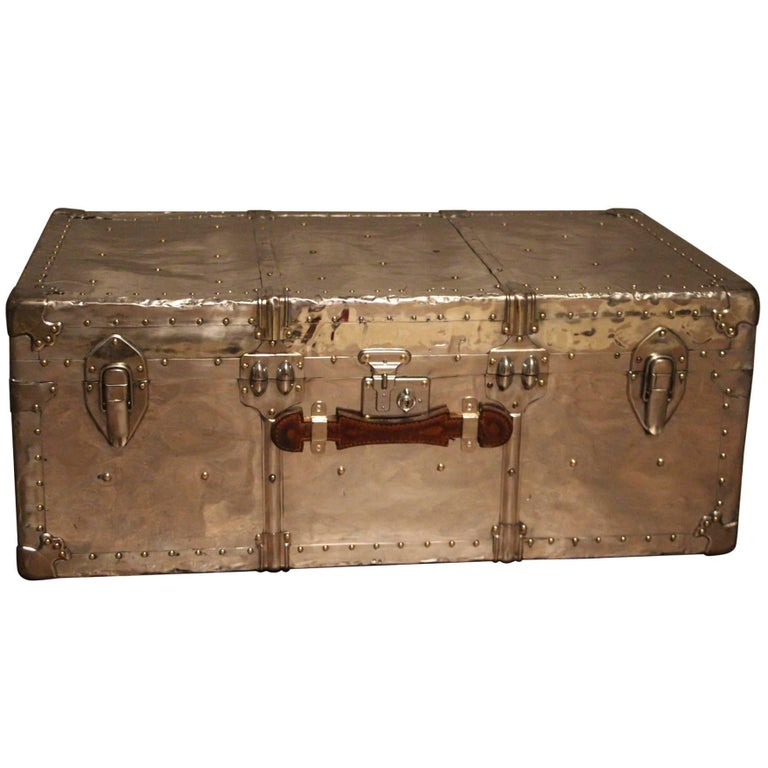 1940s Polished Aluminum Steamer Trunk at 1stDibs