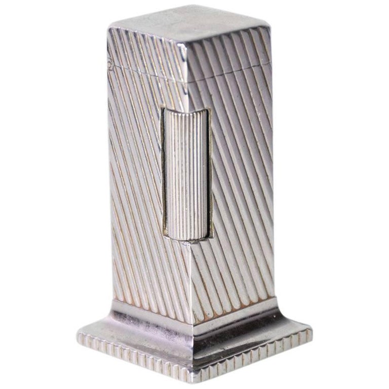 Dunhill Rollalite Silver Plated Table Lighter at 1stDibs
