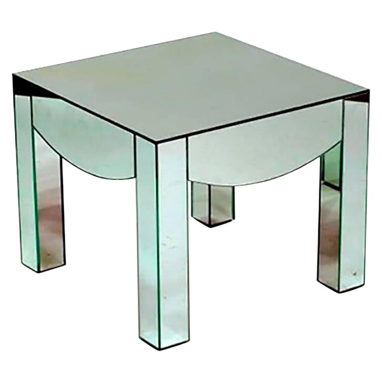 1970s Vintage Mirror Side Table For Sale at 1stDibs