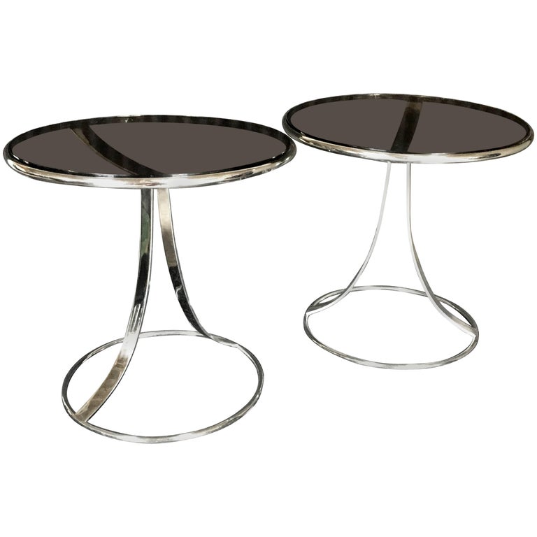 Striking Pair of Gardner Leaver for Steelcase Stainless Steel Side ...