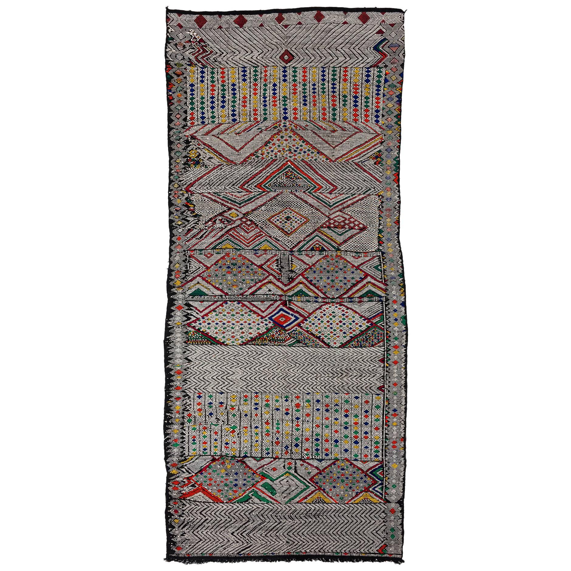 Judaica Moroccan Bamboo Vintage Kilim Rug with Star of David at 1stDibs
