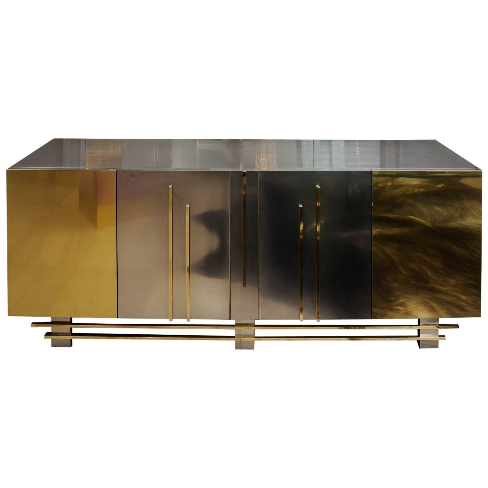 Brass and Steel Buffet at 1stDibs