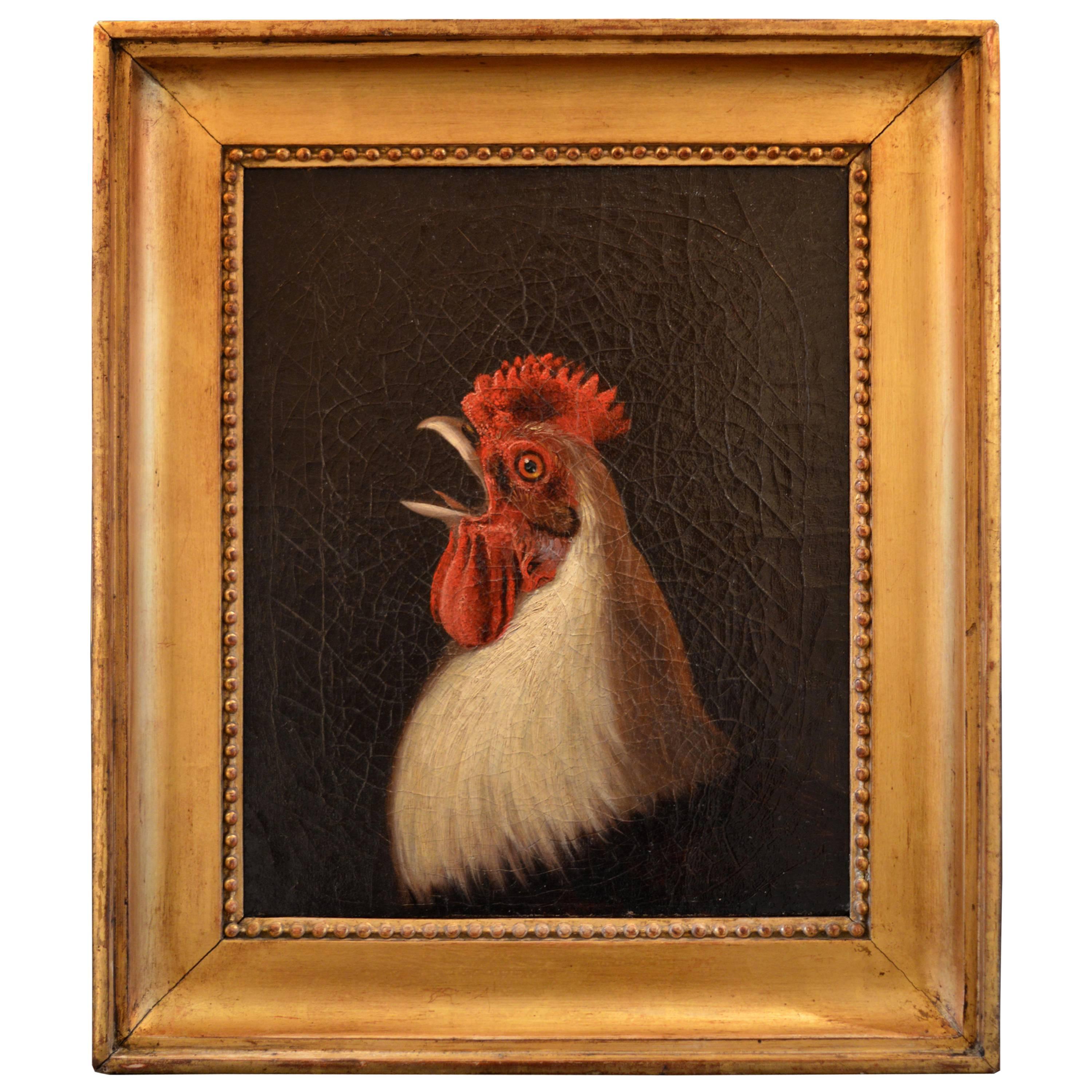 Oil Painting of an Ixworth Cockerel by George Cole at 1stDibs