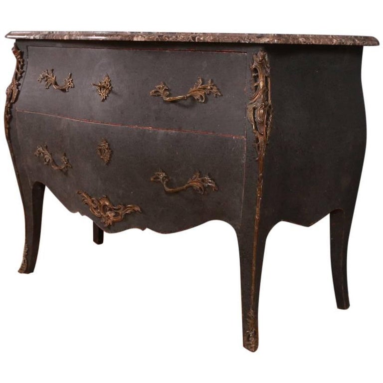 19th Century French Painted Rococo Commode at 1stDibs