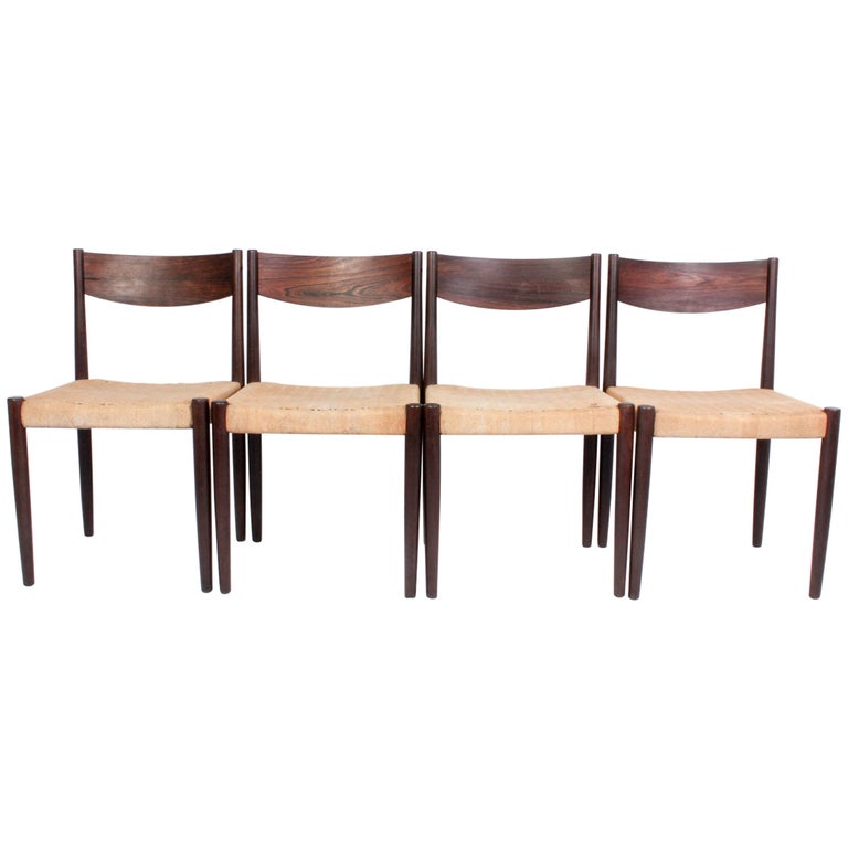 Four Vintage Danish Teak Dining Chairs Designed by Poul Volther for ...