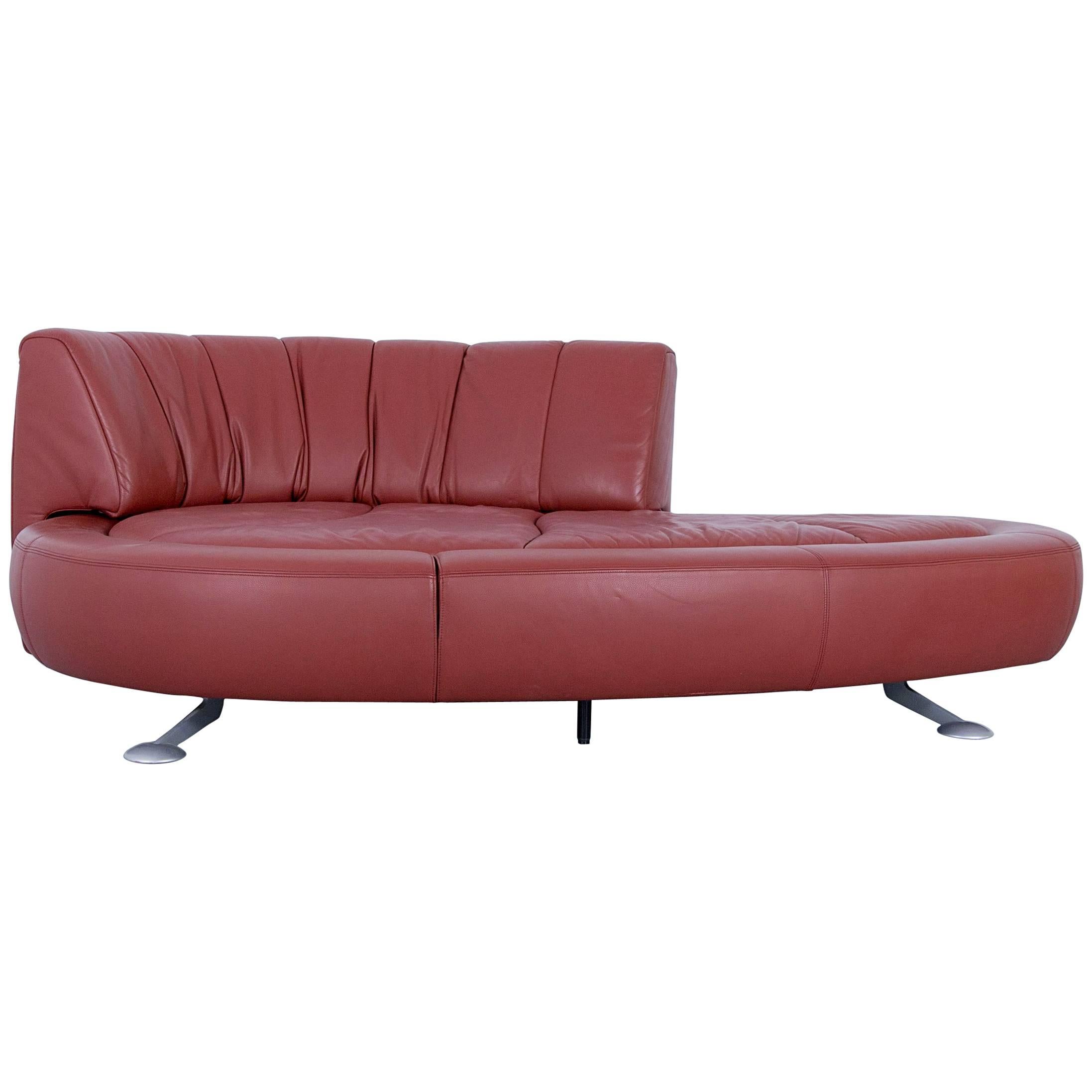De Sede DS 164 Designer Sofa Leather Terracotta Red Two-Seat Function ...