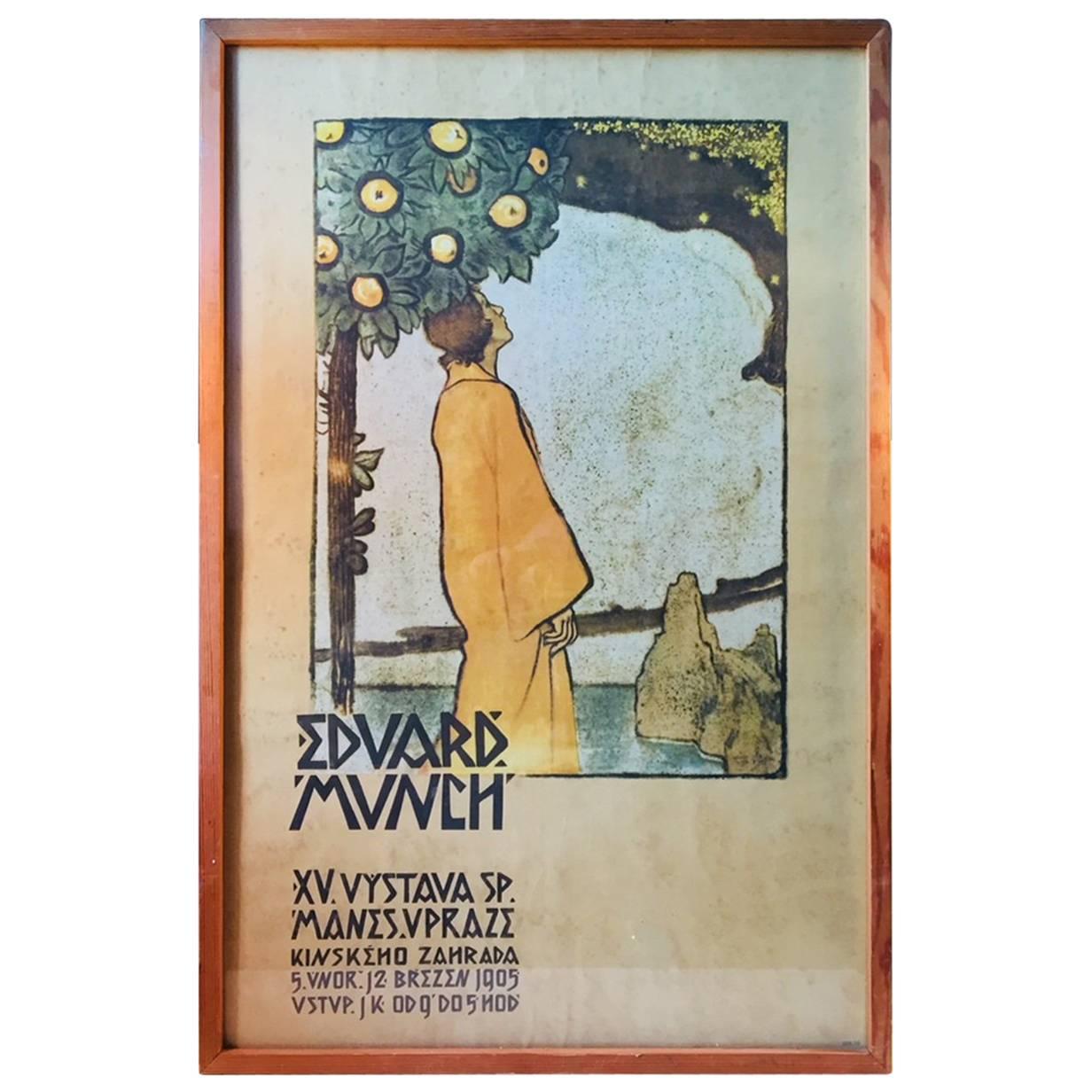Jan Preisler 'Edward Munch' Antique Exhibition Poster, Prague, 1905 For ...