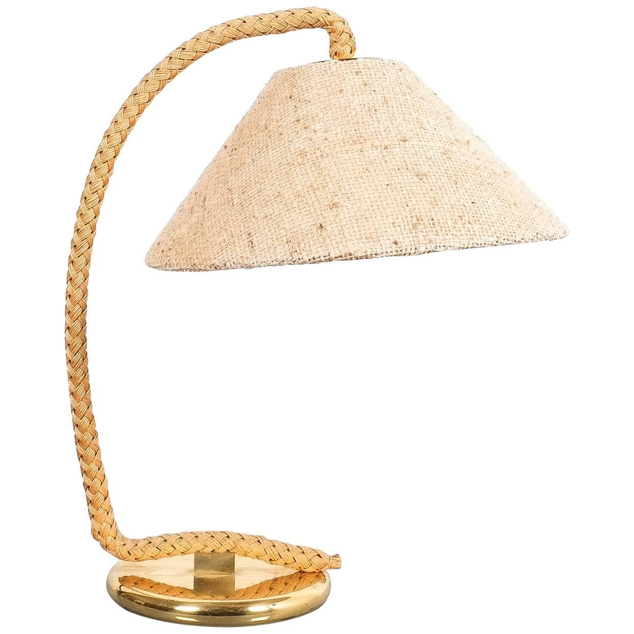 French Modern Brass Arrow and Rope Motif Lamp at 1stDibs