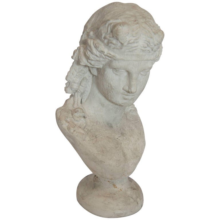 Small Tabletop Plaster Bust of a Woman For Sale at 1stDibs