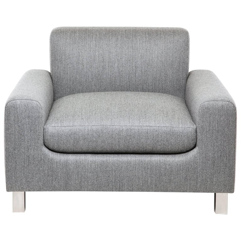 Baxter Chair custom loose seat cushion metal legs For Sale at 1stDibs