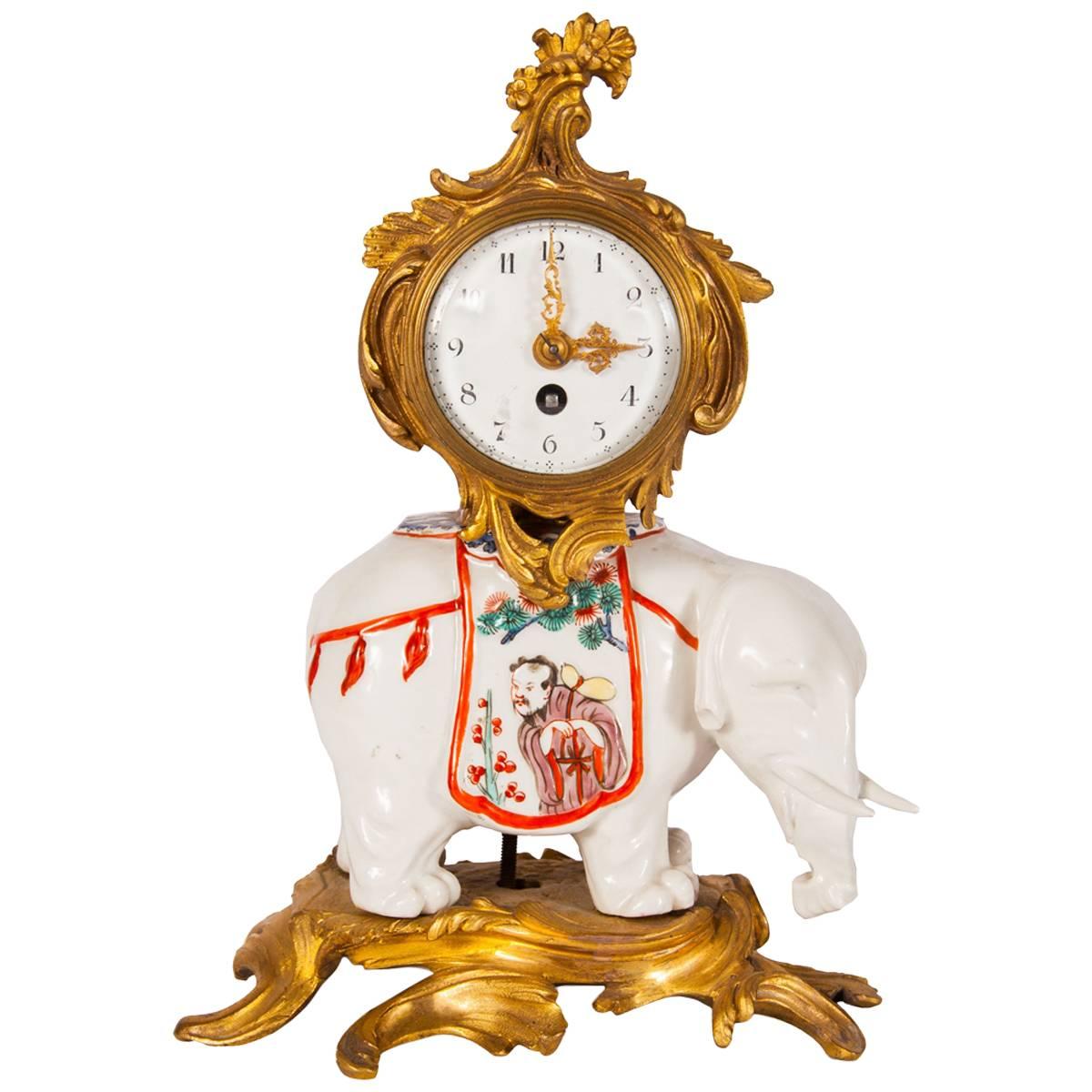 Rare Antique Elephant Clock, circa 1920 at 1stDibs