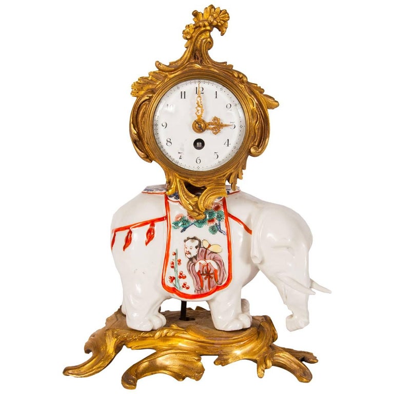 Samson Porcelain and Antique Ormolu Chinoiserie Elephant Clock For Sale ...