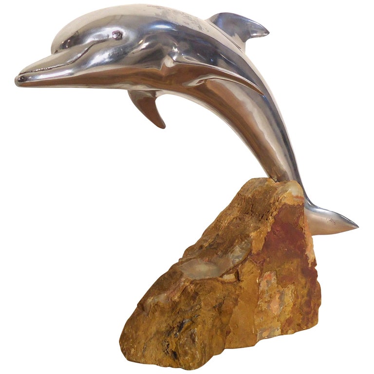 Metal Dolphin Statue For Sale at 1stDibs | metal dolphin sculpture ...