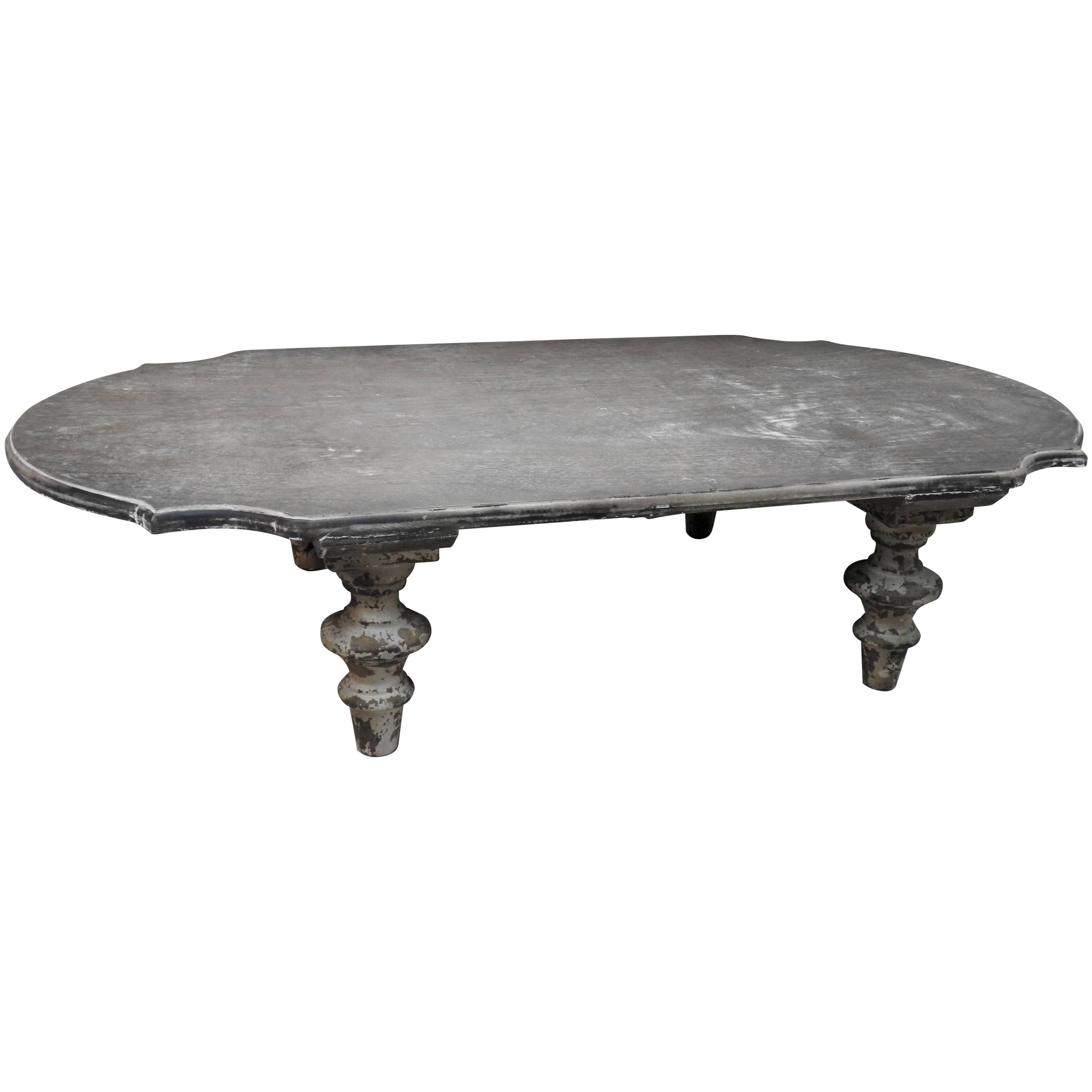 Distressed Wooden Coffee Table at 1stDibs