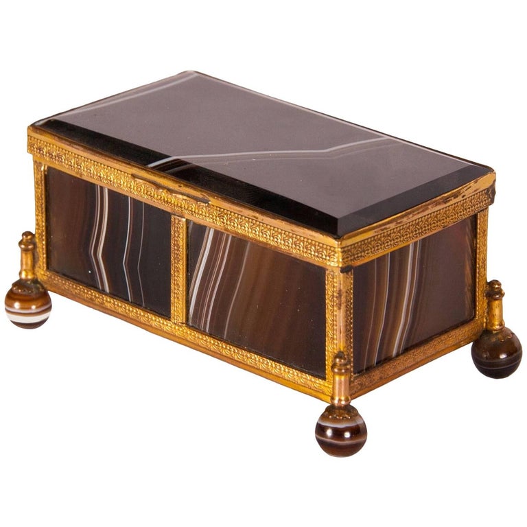 Antique Agate and Ormolu Decorative German Box at 1stDibs