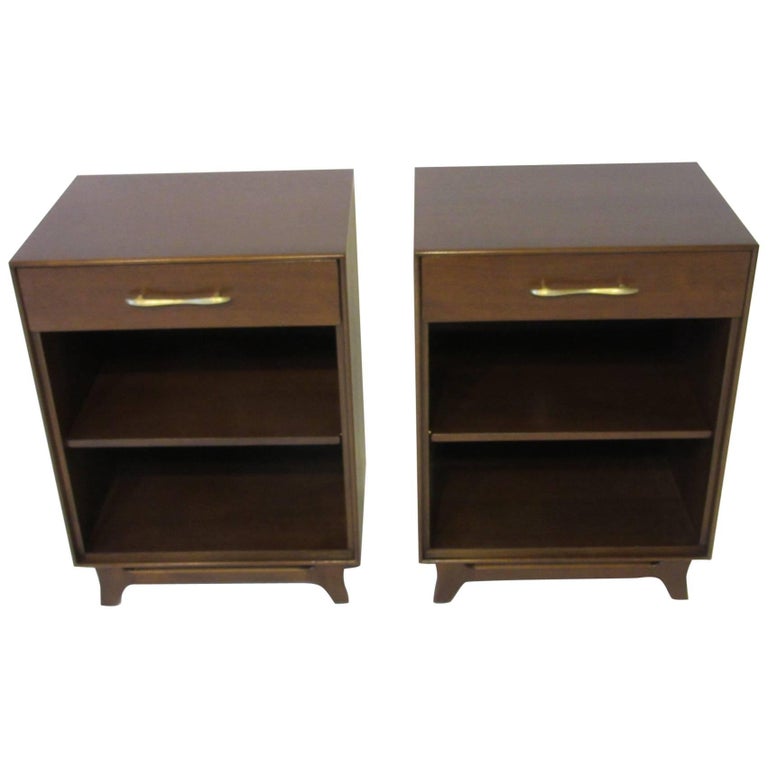 Walnut Nightstands by R - Way Modern at 1stDibs