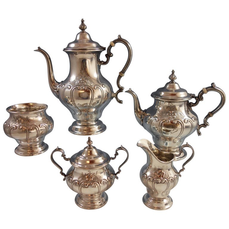 Chantilly Duchess by Gorham Sterling Silver Tea Set Five Pieces ...