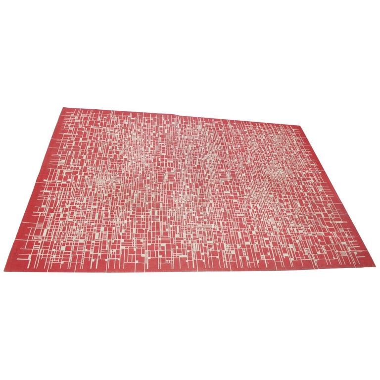 Geometric Modernist Carpet, Midcentury For Sale at 1stDibs